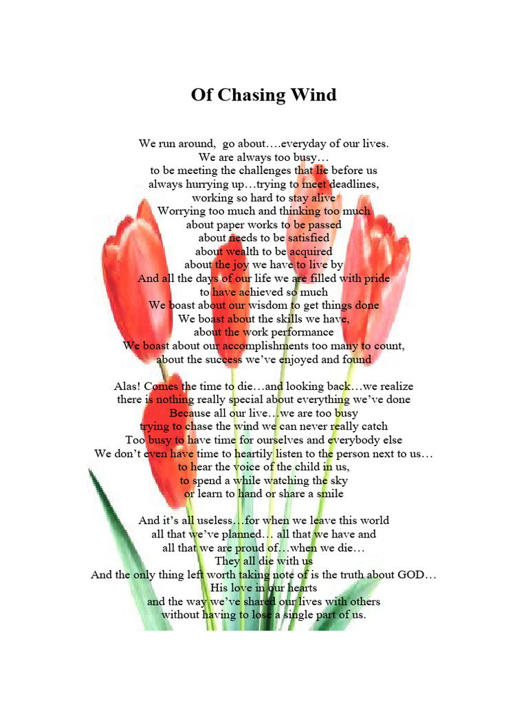 Of Chasing Wind | PDF | Self-Improvement