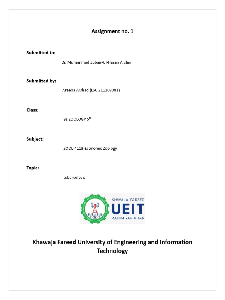 Assignment No 1 D | PDF | Tuberculosis | Cough