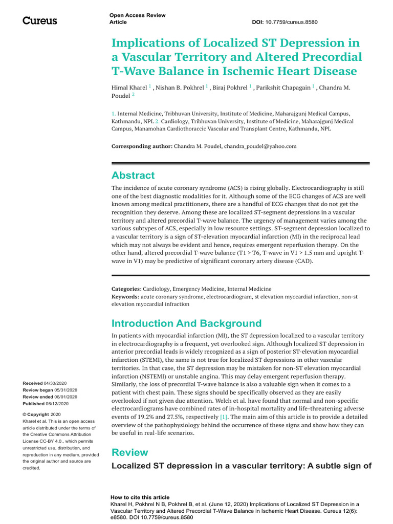 Kharel - Implications of Localized ST Depression in A Vascular ...