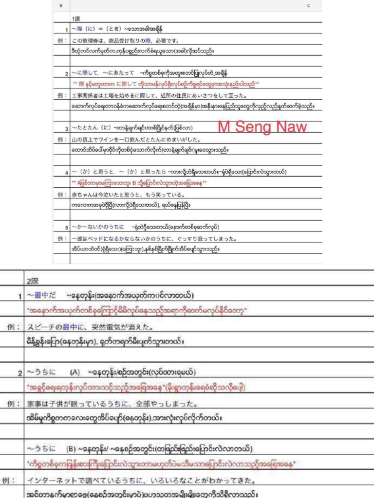 N2 Shinkanzen Grammar Note by CIC | PDF