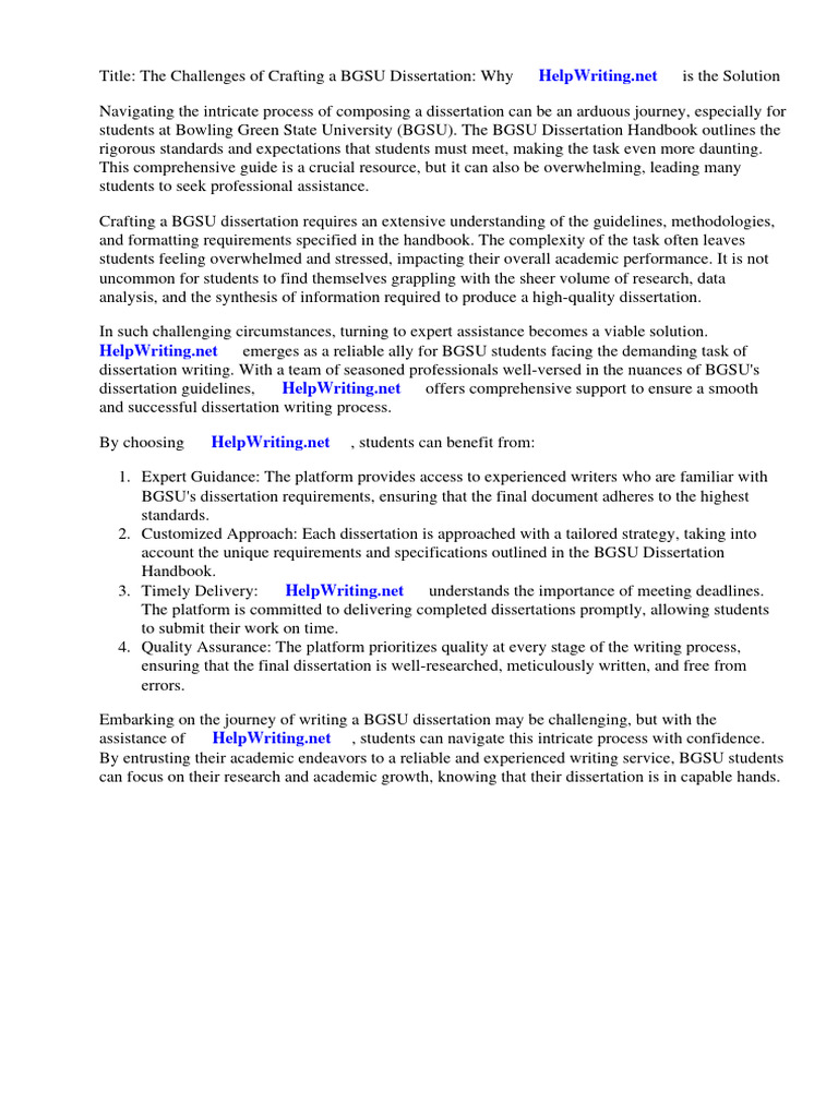 BGSU Dissertation Help: Expert Guidance | PDF | Qr Code | Publishing