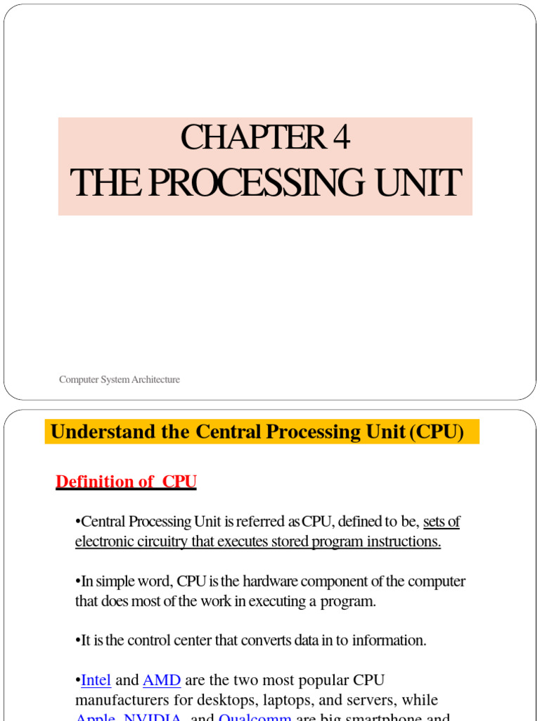 Chapter 4 Central Processing Unit Pdf Central Processing Unit 3918