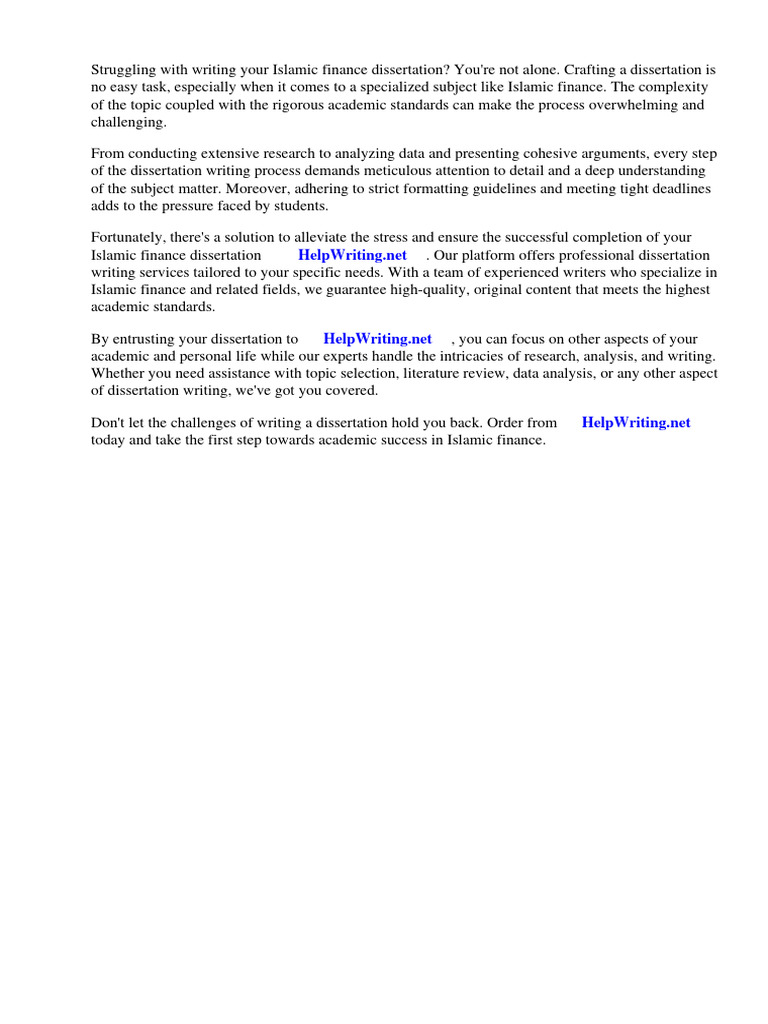 Islamic Finance Dissertation Sample | PDF | Islamic Banking And Finance | Banks