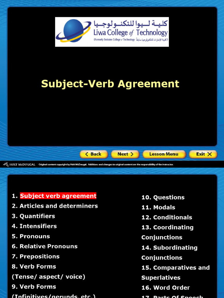 1. Subject Verb Agreement | PDF | Subject (Grammar) | Grammatical Number