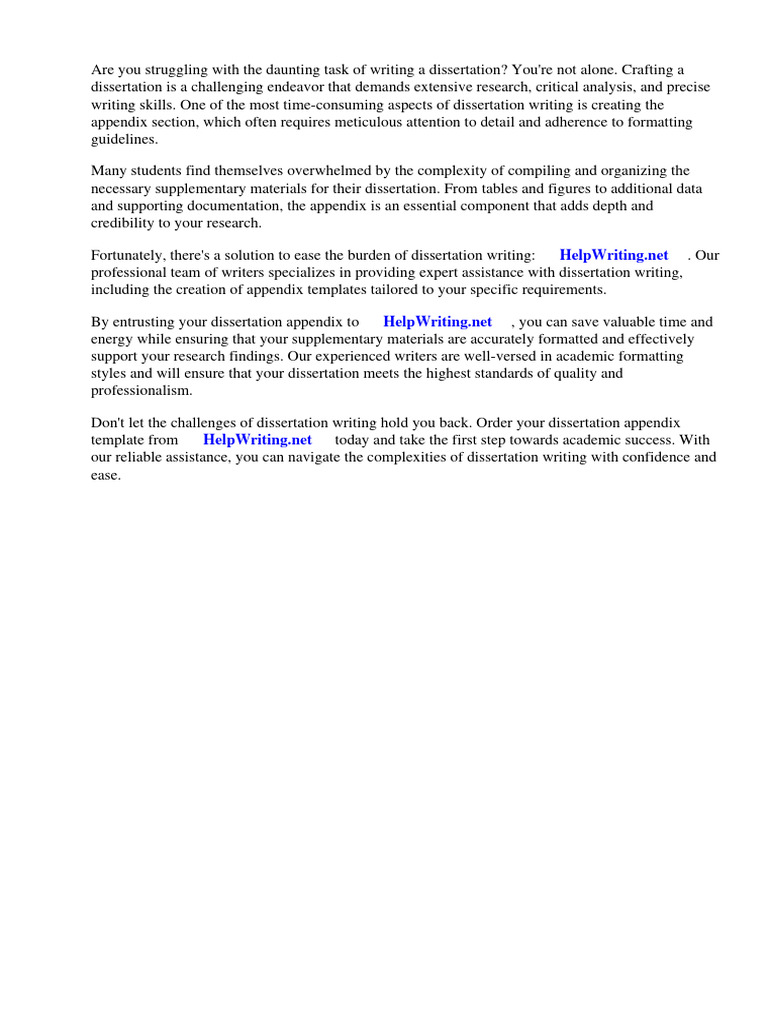 Dissertation Appendix Template | PDF | Apa Style | Citation