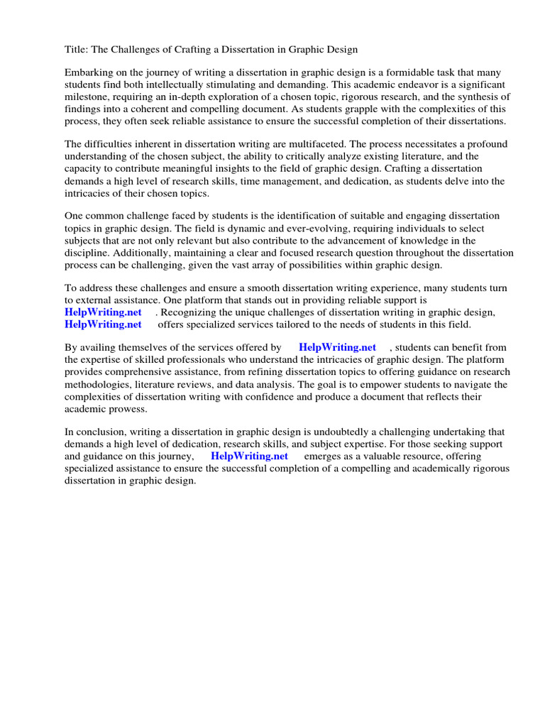 Dissertation Topics Graphic Design | PDF | Thesis | Graphic Design