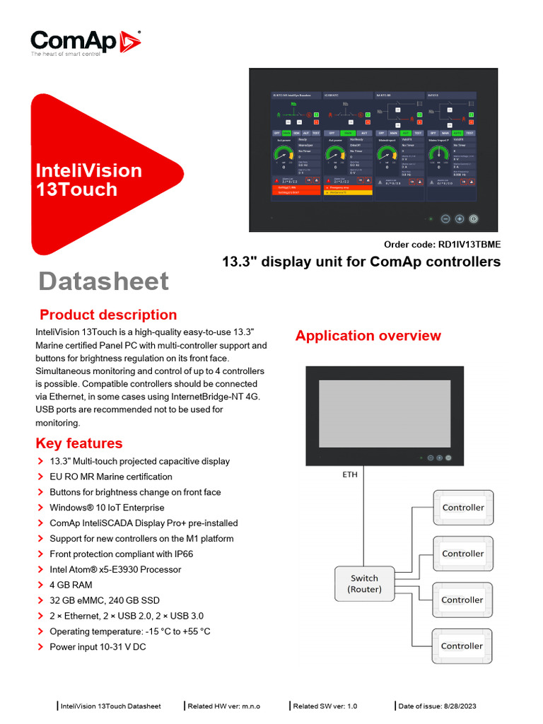 Intelivision 13touch Datasheet | PDF | Usb | Electromagnetic Interference