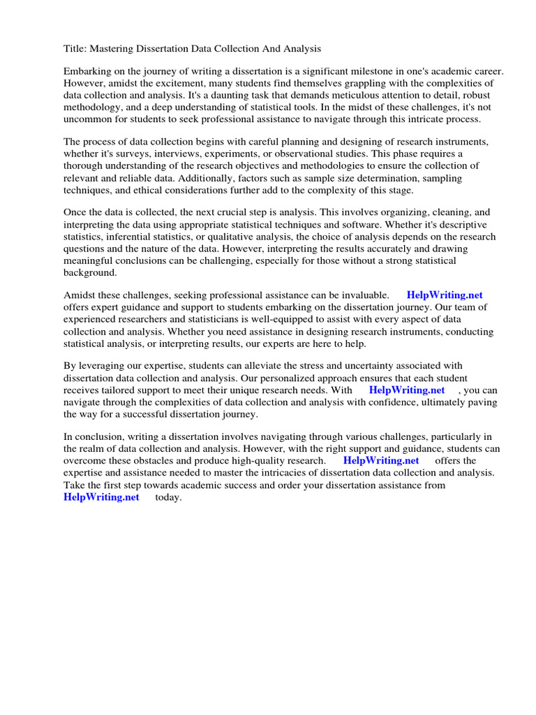 Dissertation Data Collection and Analysis | PDF | Qualitative Research ...