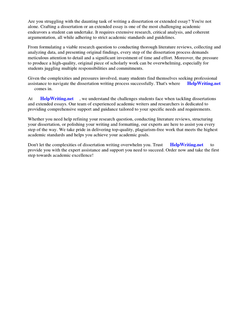 Dissertation or Extended Essay | PDF | Thesis | Essays
