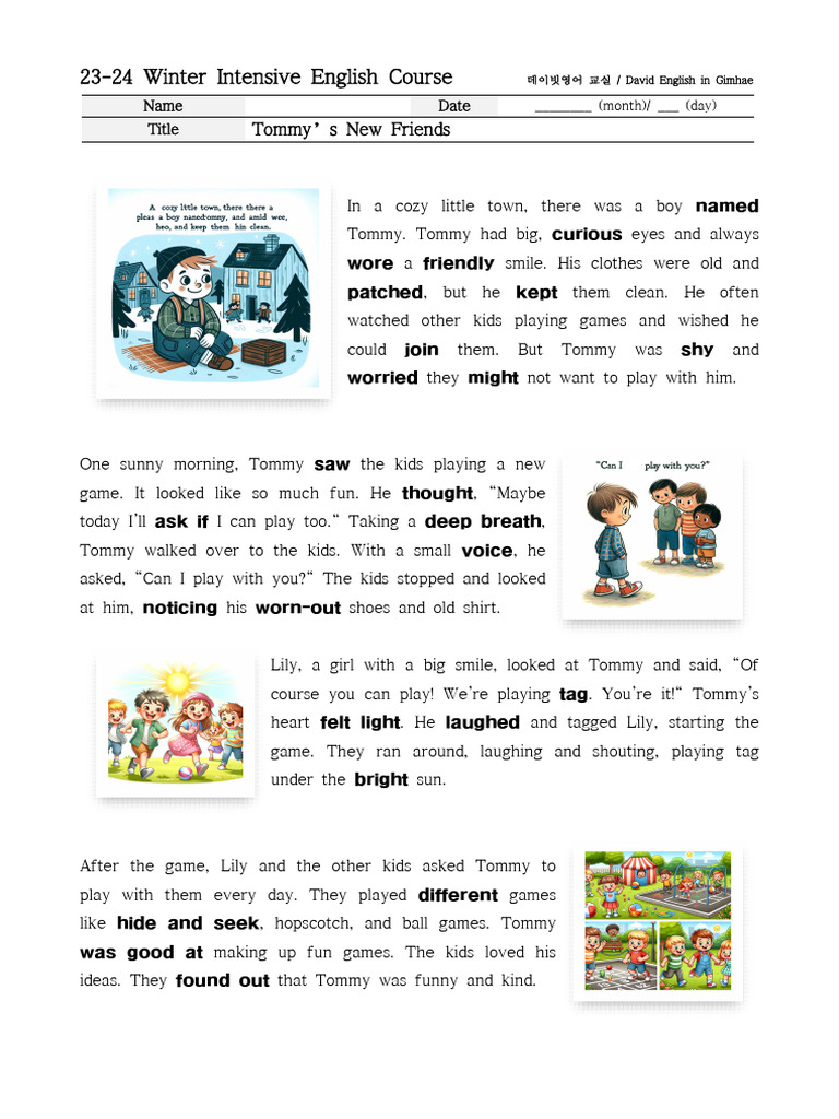Tommy's New Friends | PDF Tommy's New Friends | PDF
