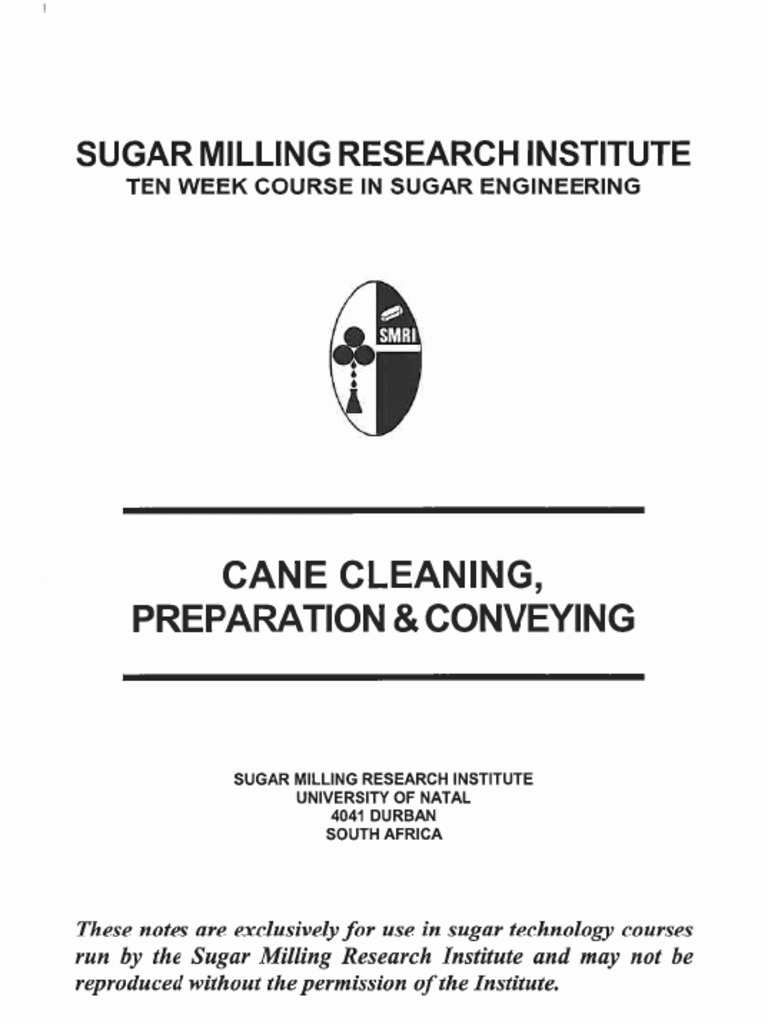 Cane Cleaning, Preparation and Conveying | PDF