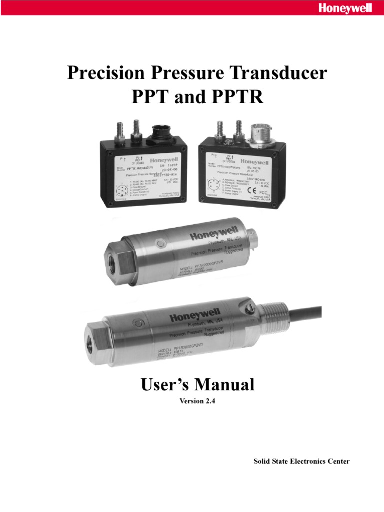 Precision Pressure Transducer PPT and PPTR: User S Manual | PDF ...