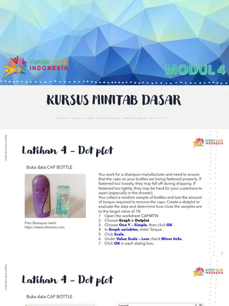 4. Dot Plot - Minitab 19 | PDF | Statistics | Statistical Analysis