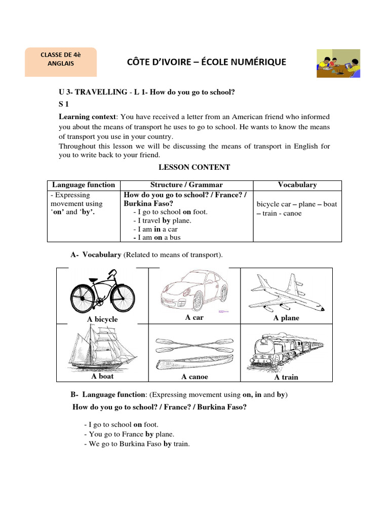 Unit 3 Lesson 1 4e Anglais | PDF | Linguistics | Human Communication