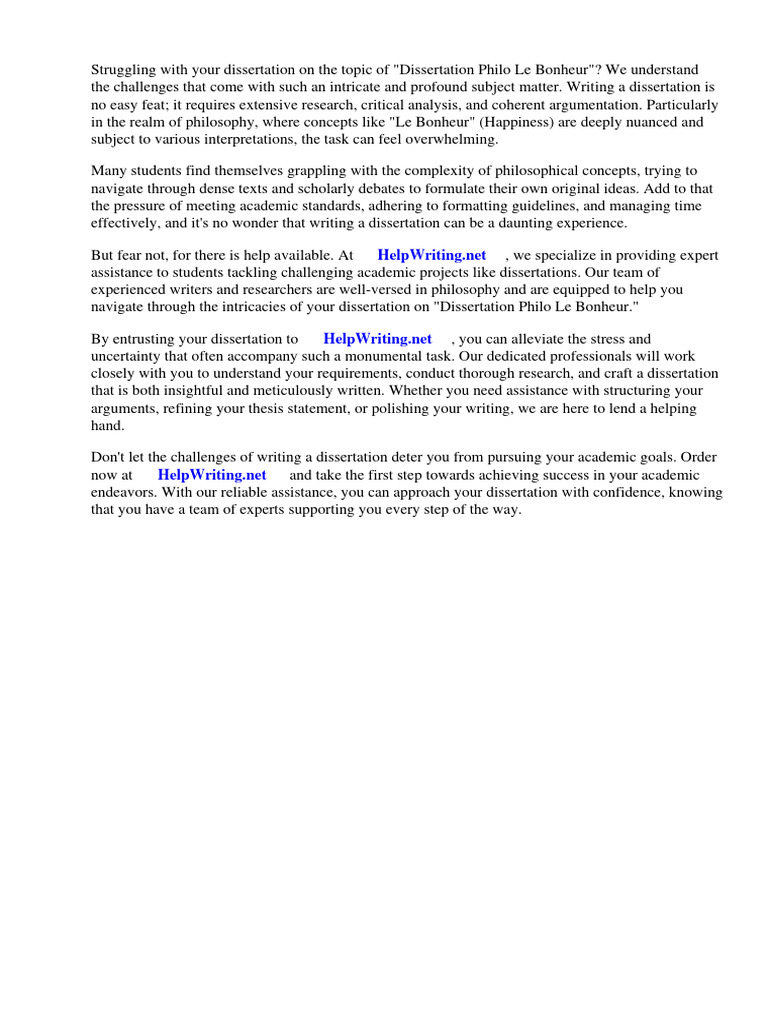 Dissertation Philo Le Bonheur | PDF | Scribd | Thesis