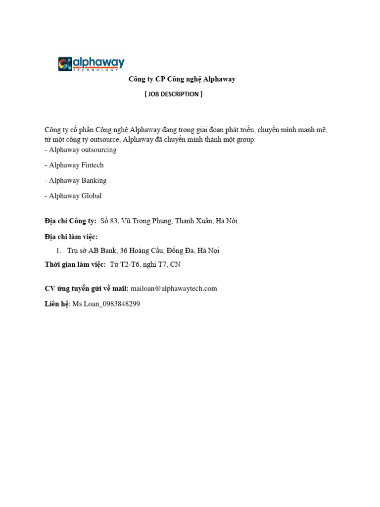 Alphaway JD Java AB Bank | PDF