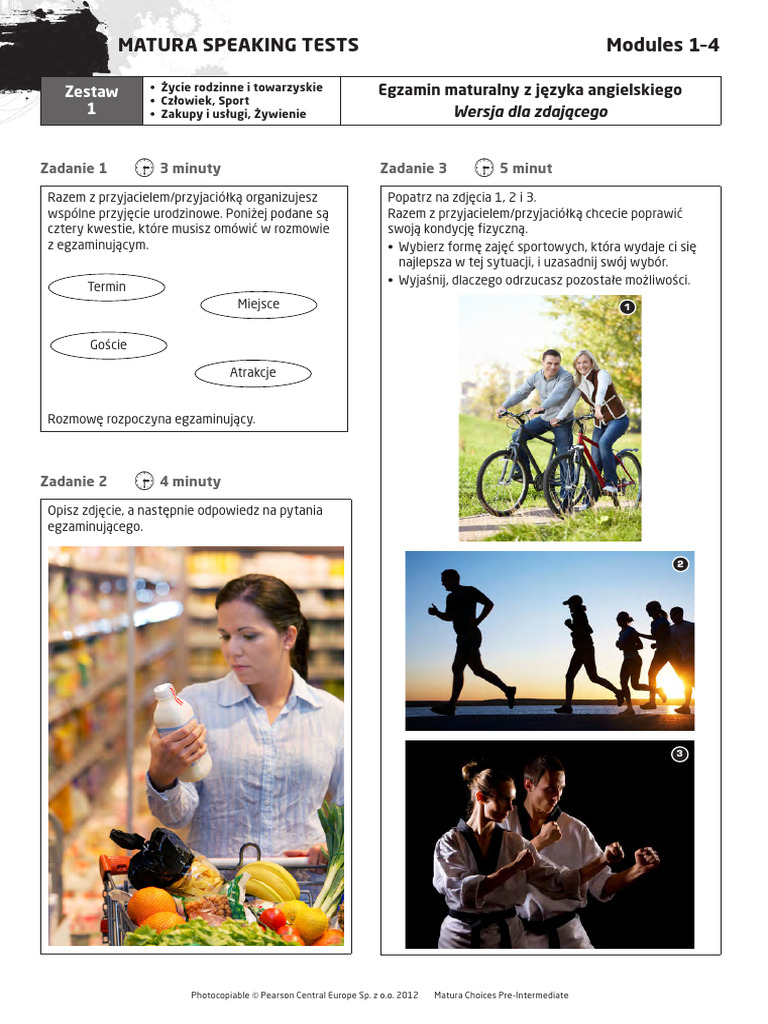 Matura Choises Zestawy Matura Ustna | PDF