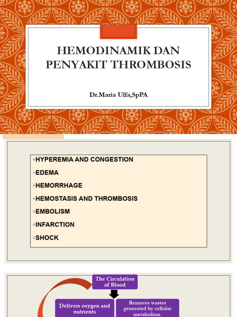 Hemodinamik Dan Penyakit Thrombosis (MU) HEMODINAMIK DAN PENYAKIT ...
