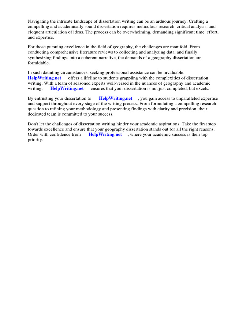 Geography Dissertation Writing Guide | PDF | Geography | Methodology