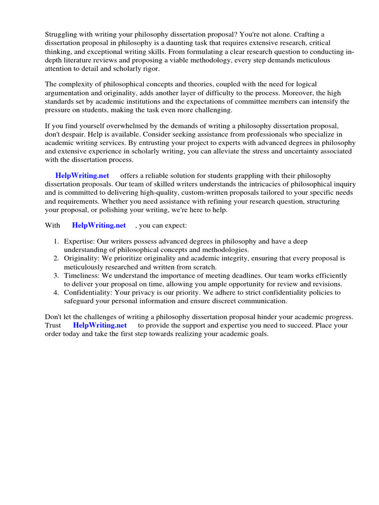 Philosophy Dissertation Proposal | PDF | Thesis | Methodology