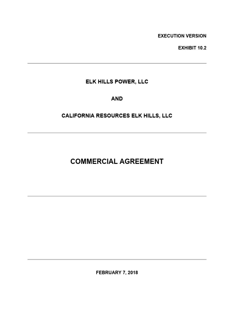 Commercial Agreement | PDF | Natural Gas Processing | Bankruptcy