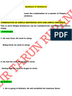Synthesis of Sentences Worksheet | PDF | Verb | Grammar