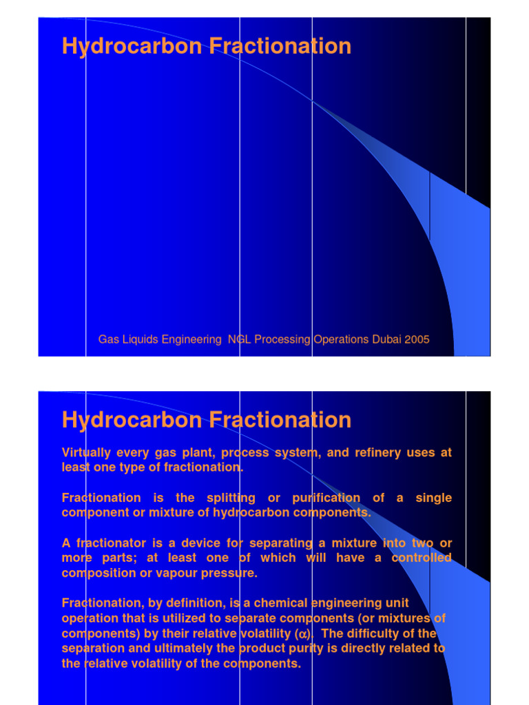 Fractionation Presentation | PDF | Natural Gas Processing | Distillation