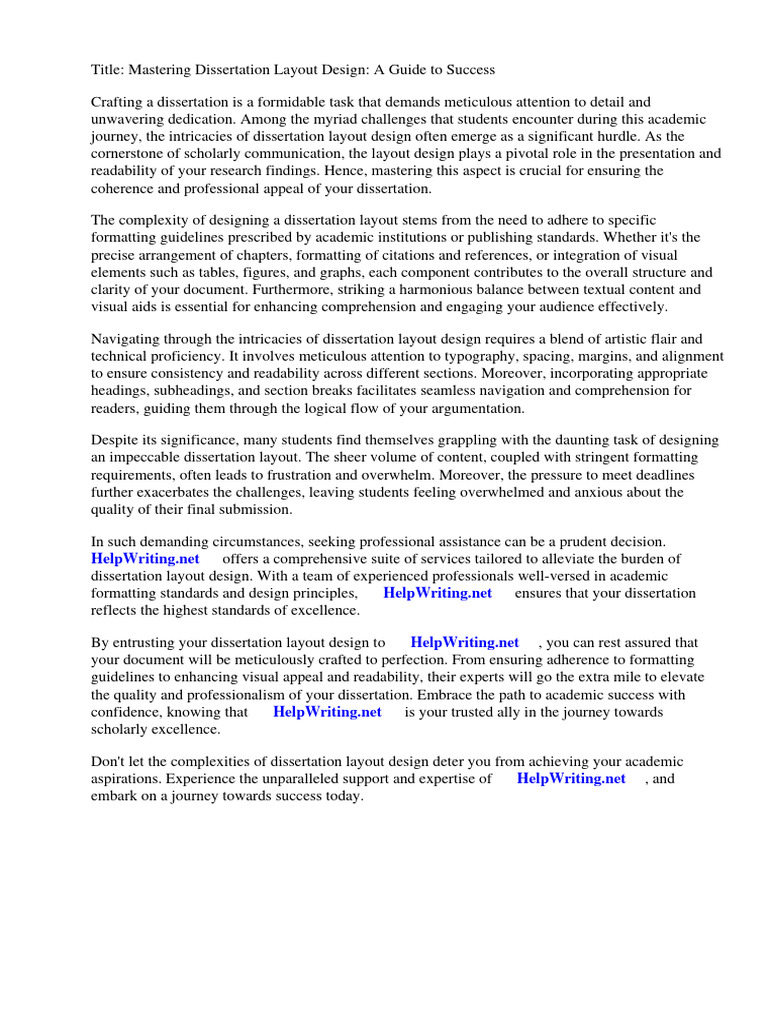 Dissertation Layout Design | PDF | Thesis | Page Layout