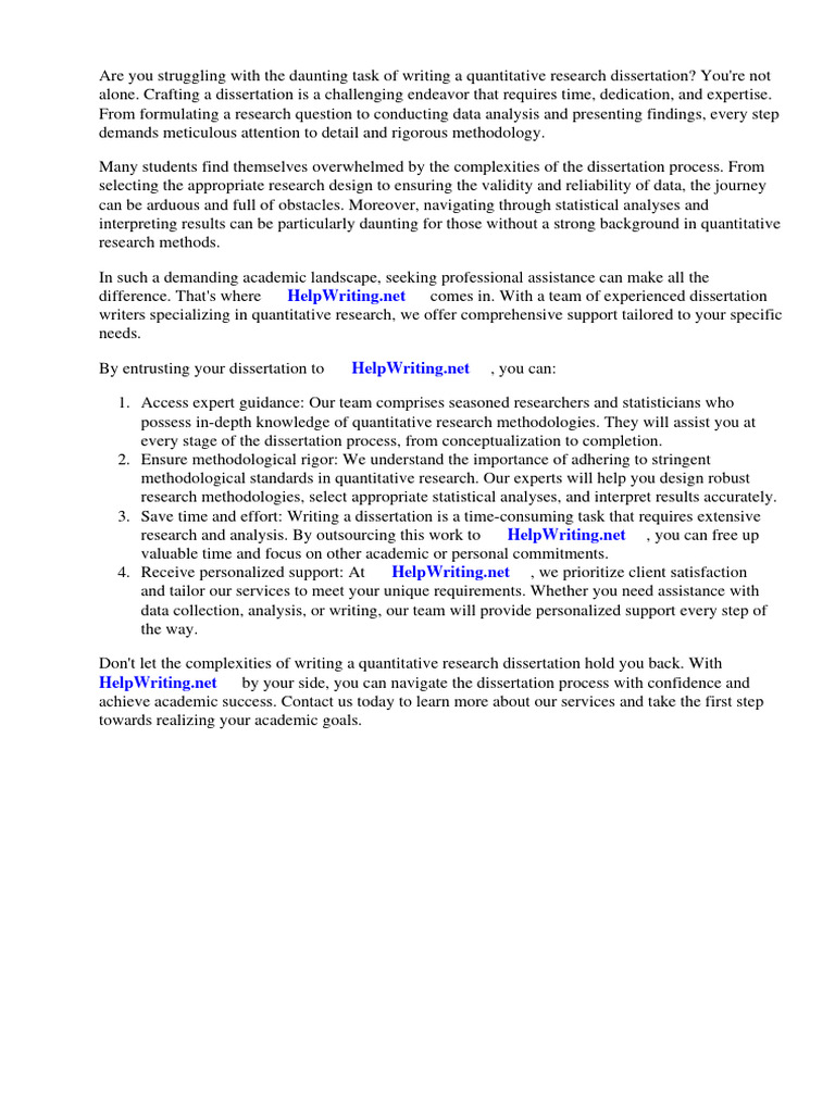 Quantitative Research Dissertation Sample | PDF | Methodology ...