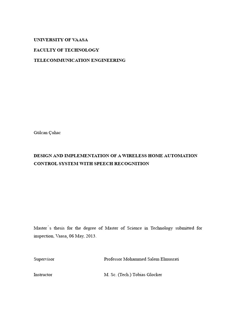 2013, Thesis - DESIGN AND IMPLEMENTATION OF A WIRELESS HOME AUTOMATION ...
