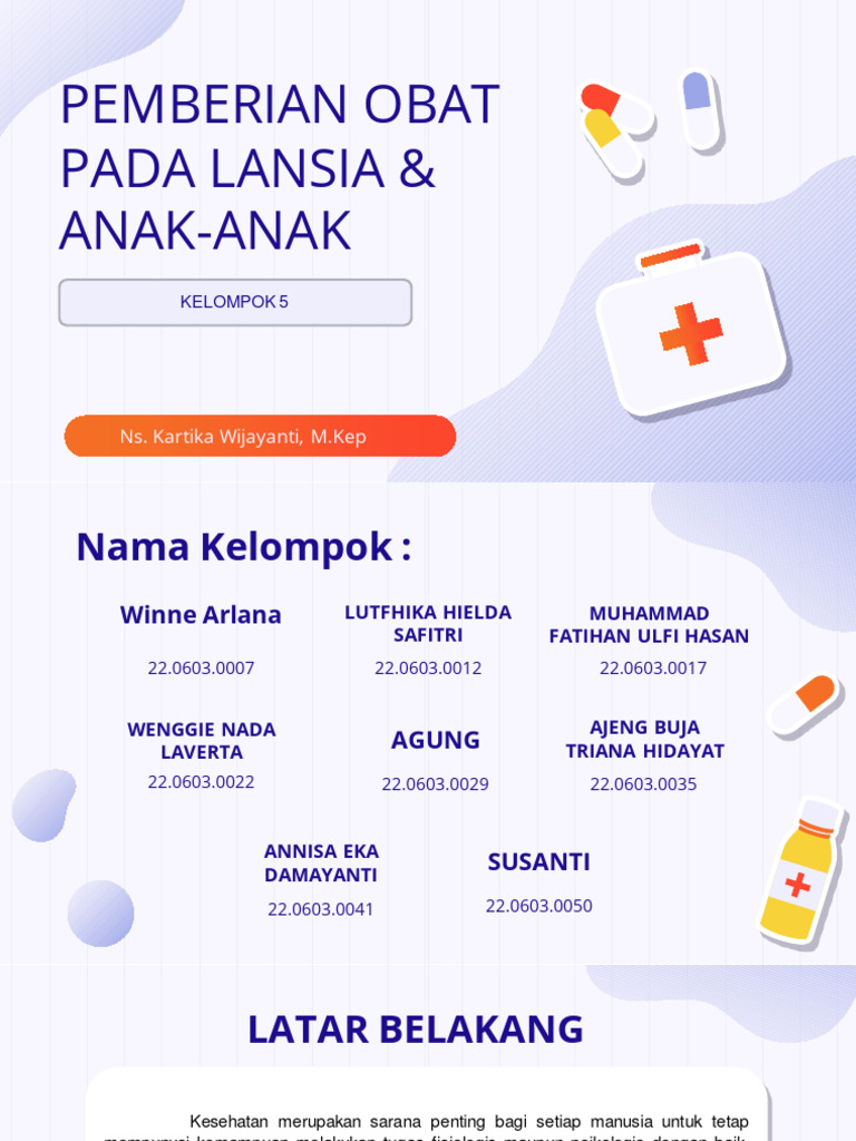Obat Untuk Anak Dan Lansia | PDF