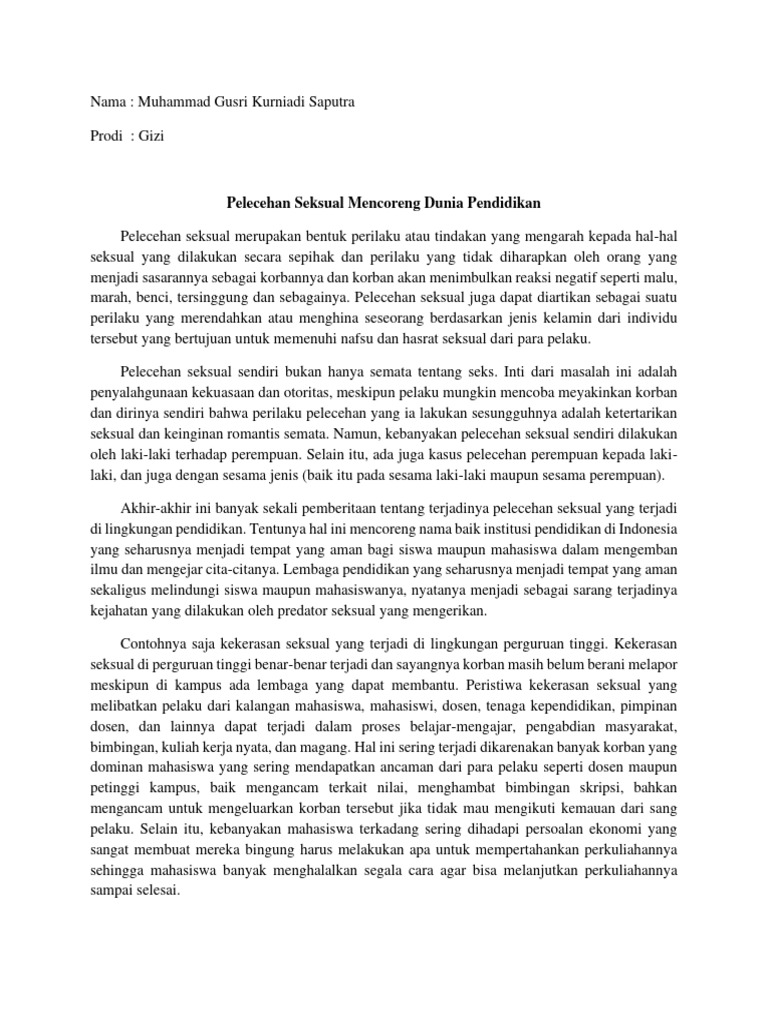 Esai Tentang Pelecehan Seksual | PDF