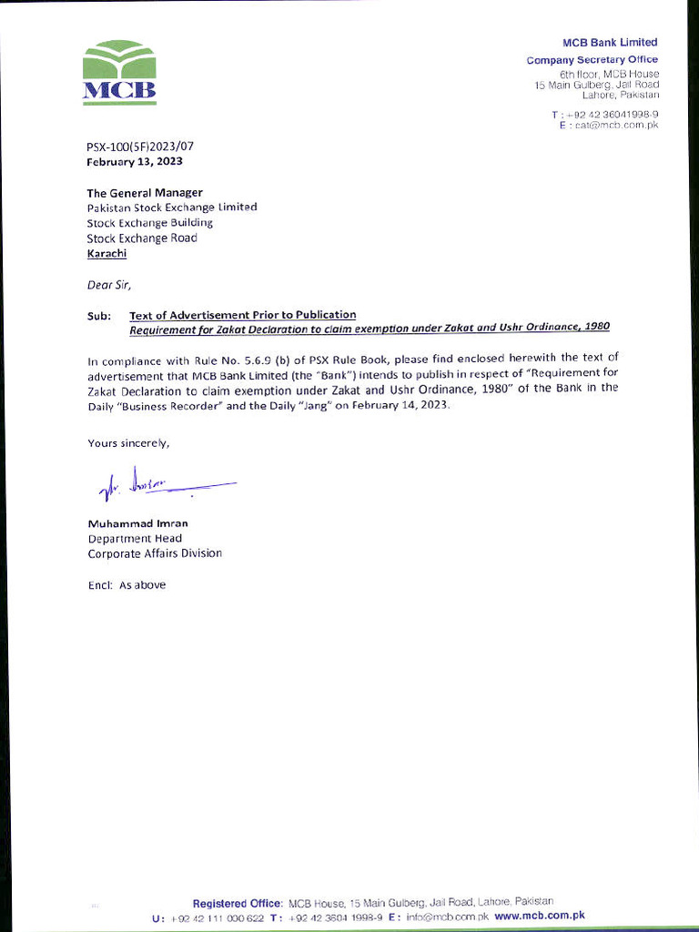 2.text of Ad .-Requirement For Zakat Declaration | PDF