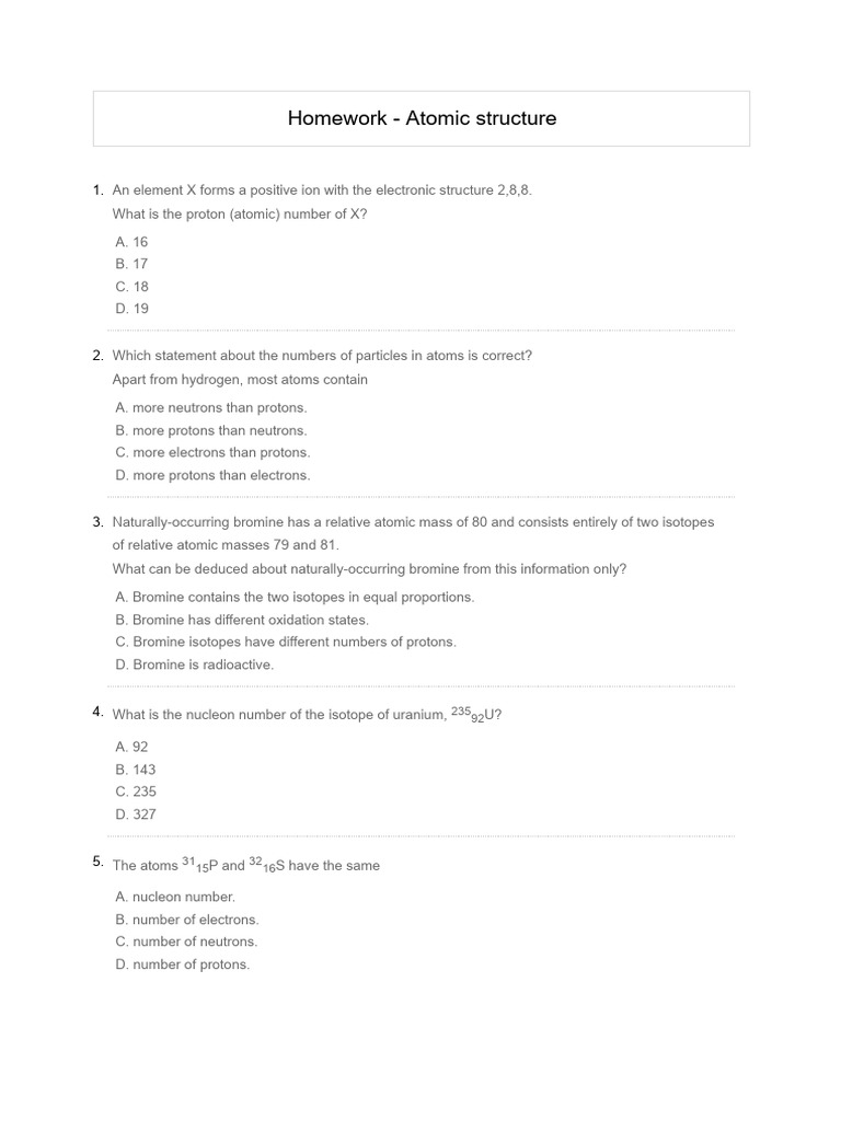 Atomic Structure | PDF | Atoms | Atomic Nucleus