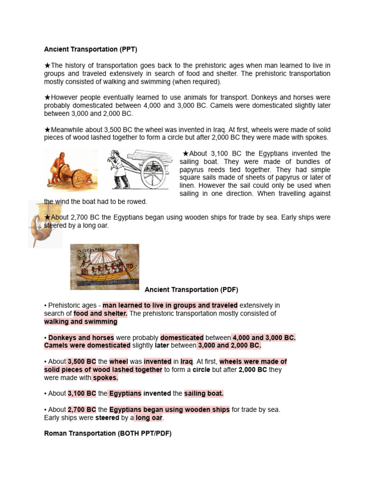 Ancient Transportation | PDF