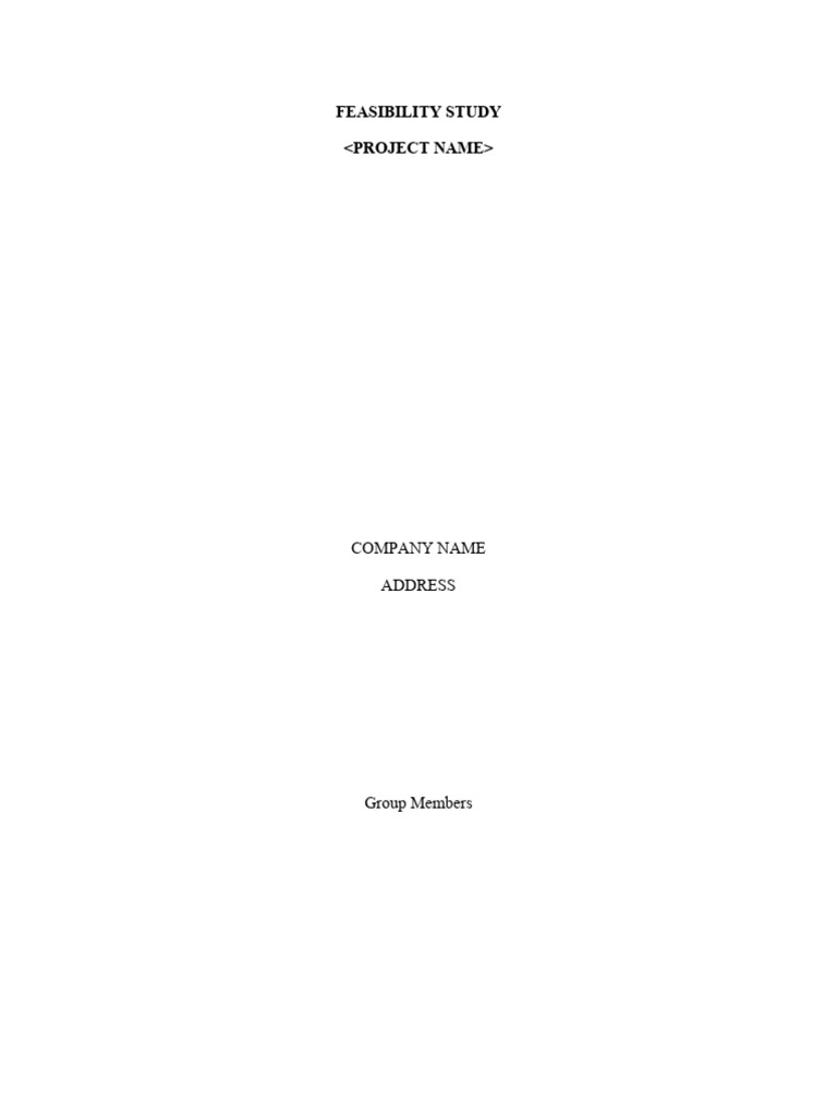 Business Feasibility Study Template | PDF | Feasibility Study | Business