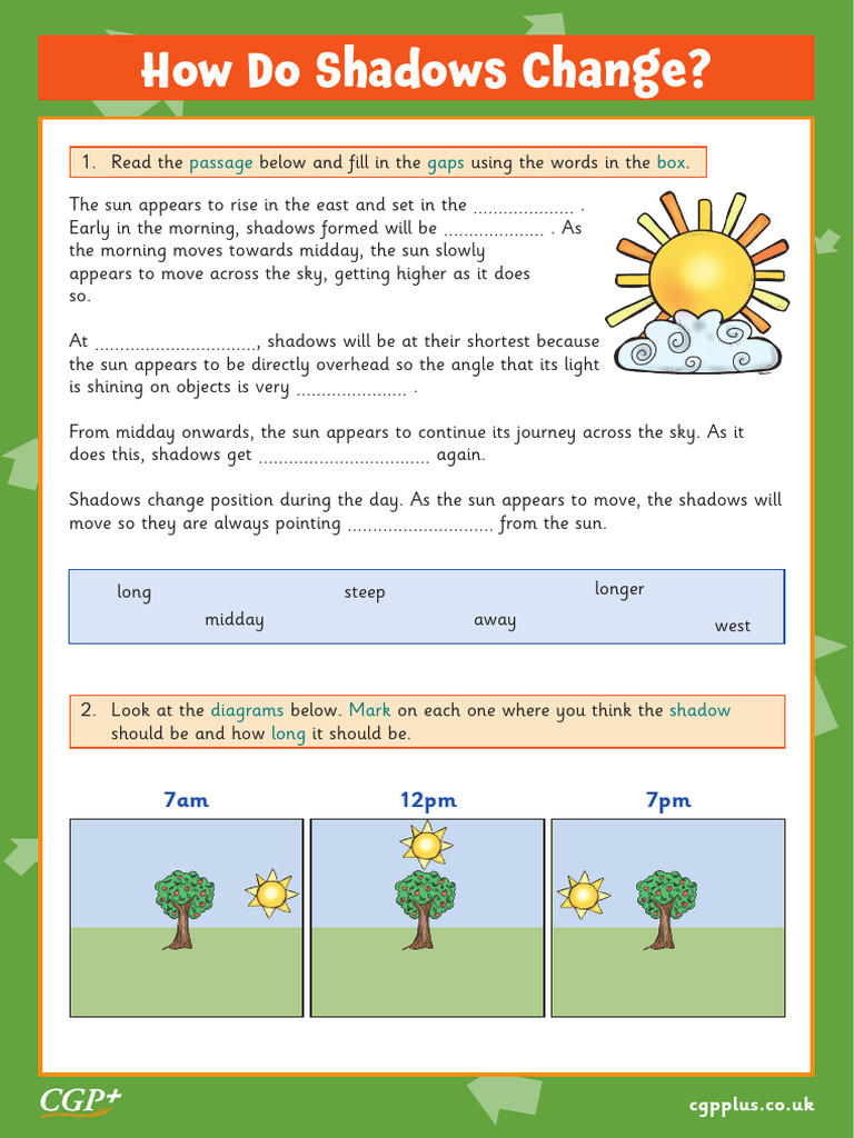 How Do Shadows Change Foundation (Year 3) Full Colour - S2WFC1166 | PDF | Shadow | Sky