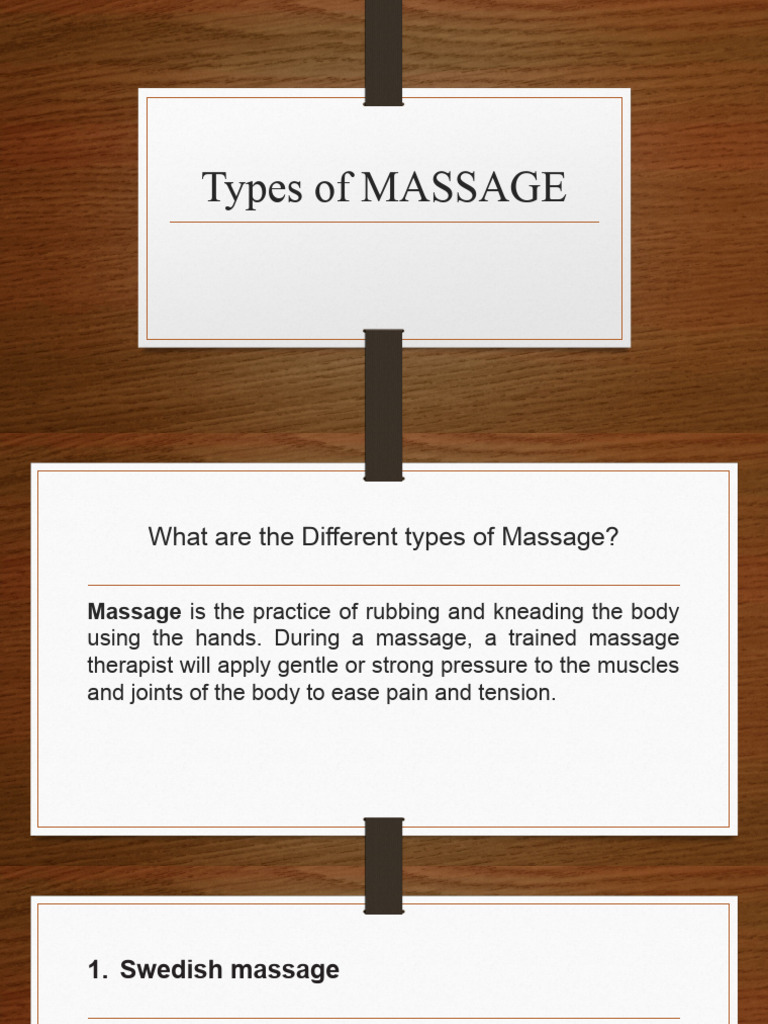 Comprehensive Guide to Massage Types | PDF