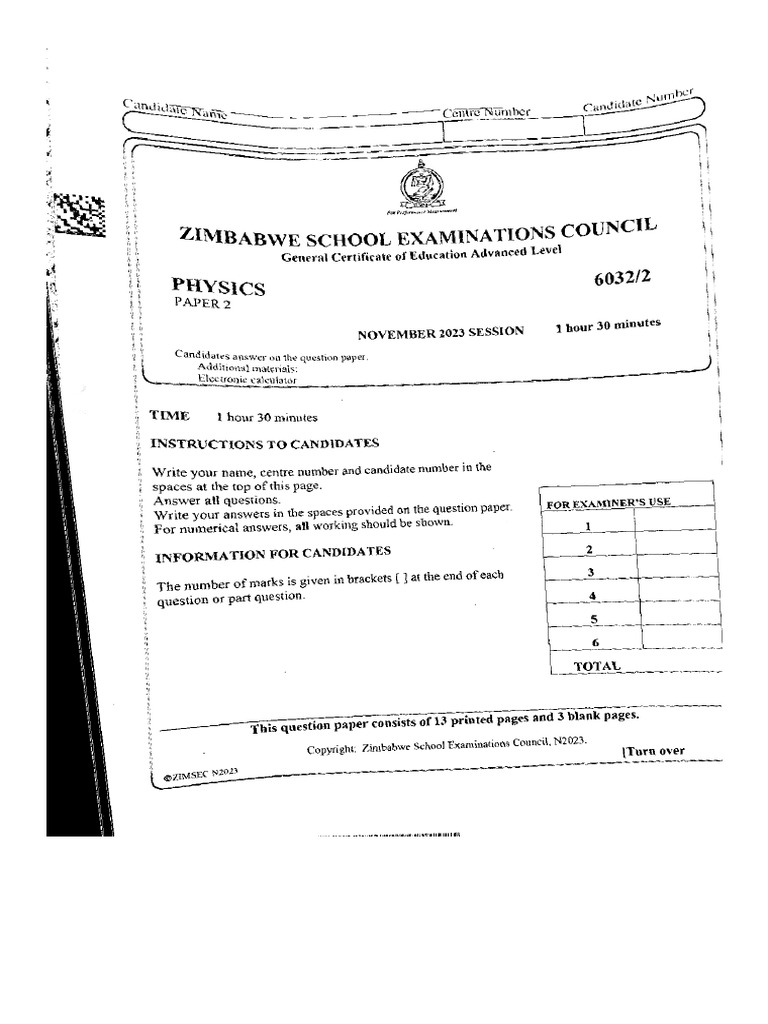 Physics Paper 2 2023 | PDF