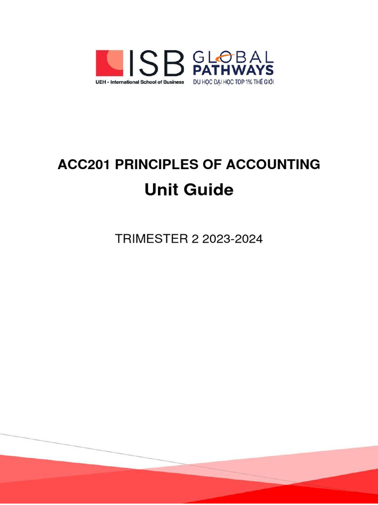 Acc201 Principles of Accounting - t2 2023-2024 | PDF | Educational ...