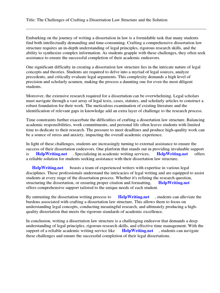 Dissertation Law Structure | PDF | Thesis | Essays
