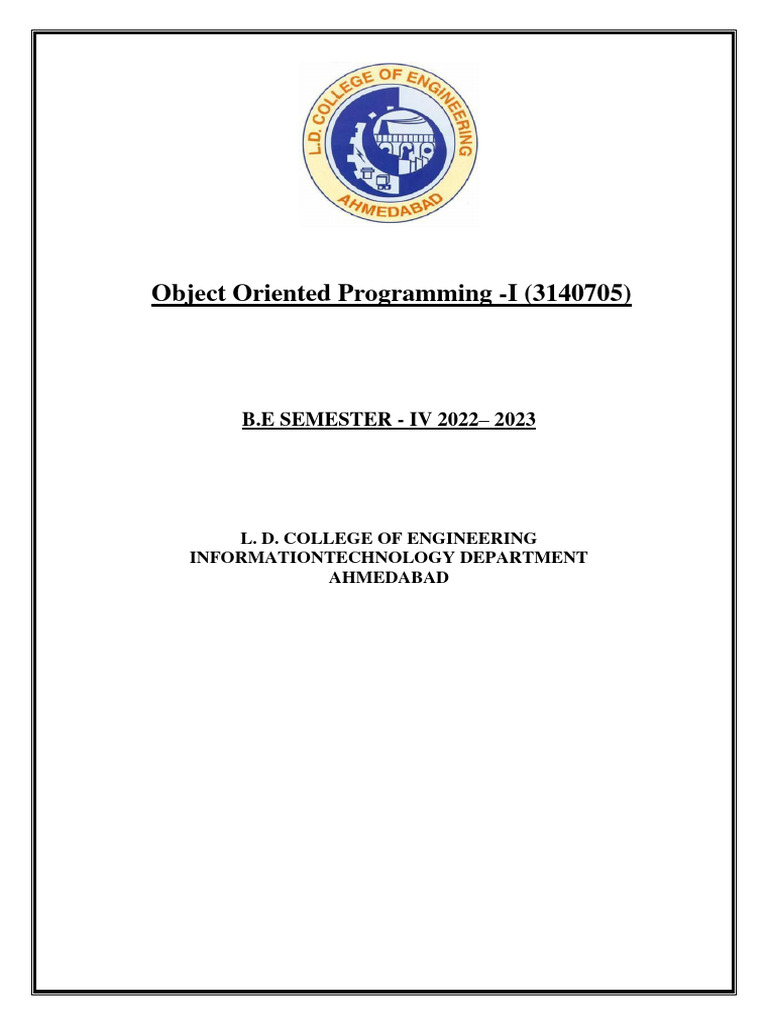 Java OOP Lab Exercises for BE-IV | PDF | Constructor (Object Oriented ...