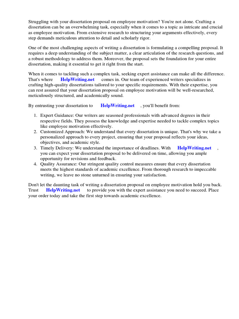 Dissertation Proposal On Employee Motivation | PDF | Motivation ...