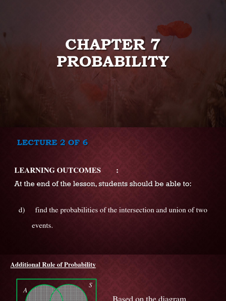 LEC 2 of 6 C7 SM025 2324 | PDF | Probability | Mathematics