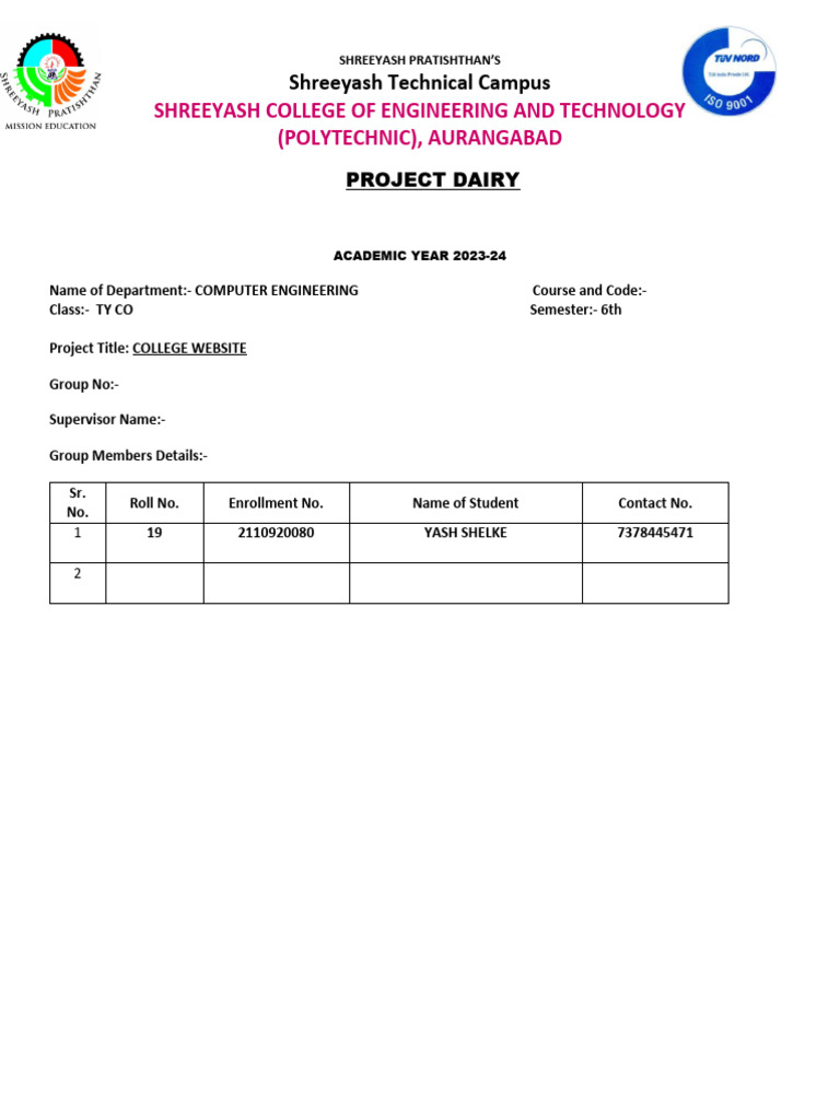 Shreeyash College of Engineering and Technology (Polytechnic ...