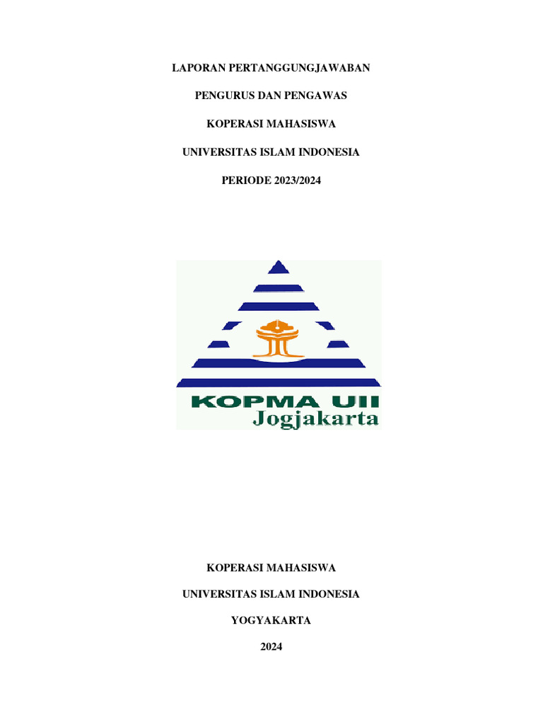 LPJ Pengurus Dan Pengawas Kopma Uii 2023-2024 | PDF LPJ Pengurus Dan Pengawas Kopma Uii 2023-2024 | PDF