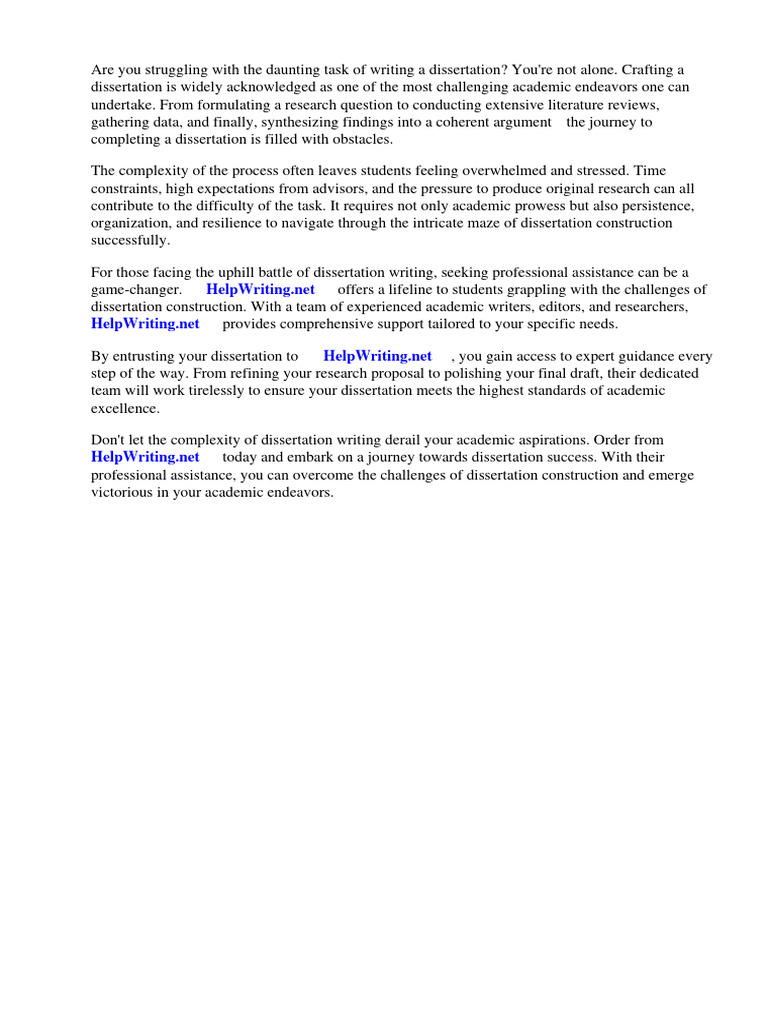 Dissertation Construction Examples | PDF | Thesis | Methodology