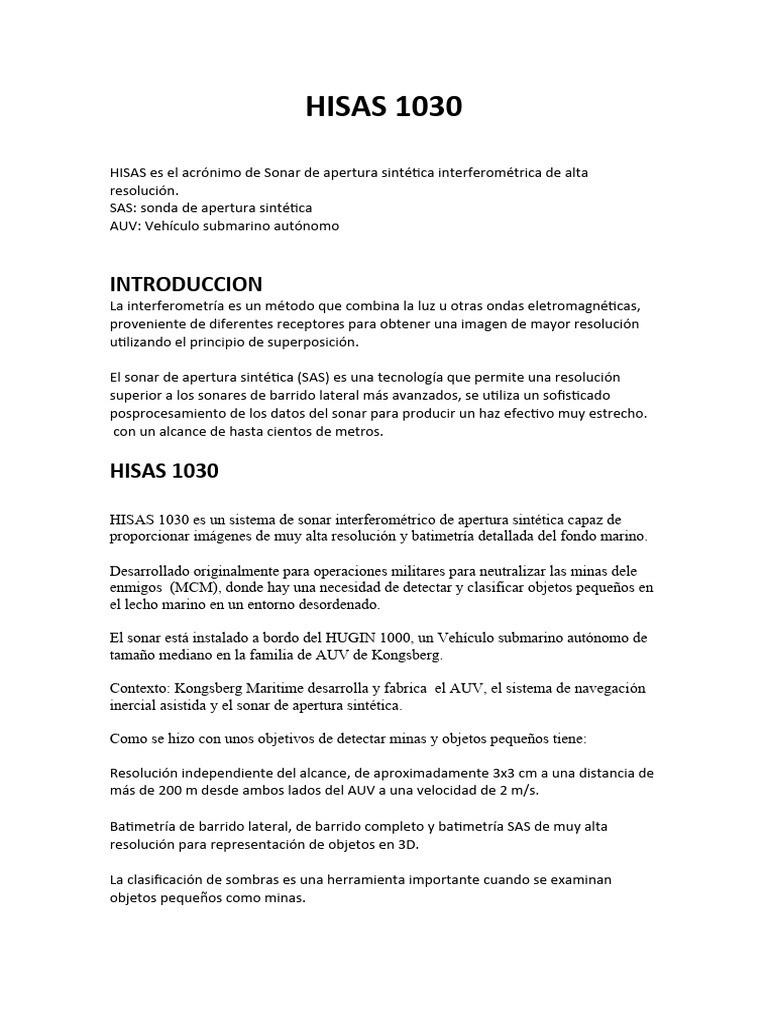 Hisas 1030 | PDF | Sonar