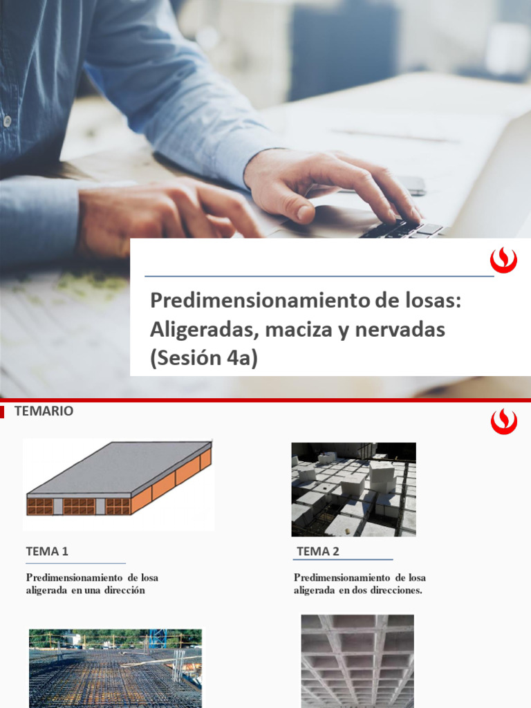 Predimensionamiento Losas Aligeradas, Maciza y Nervadas (Sesión 4a) | PDF | Hormigón | Viga ...