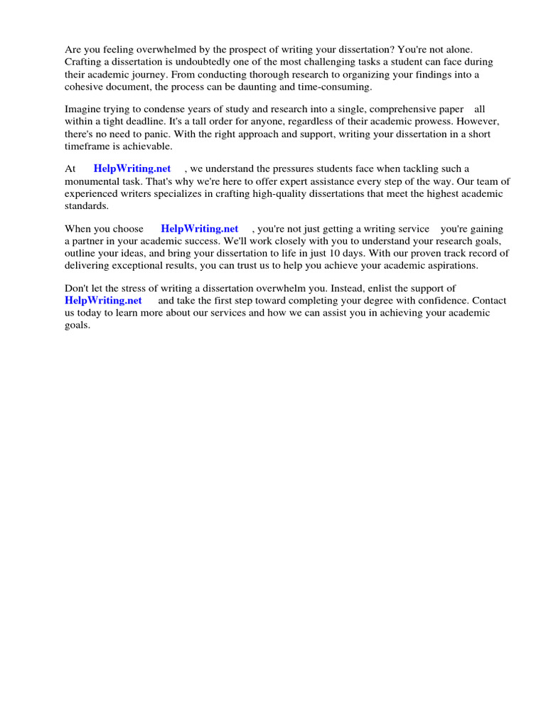 How To Write A Dissertation in 10 Days | PDF | Thesis